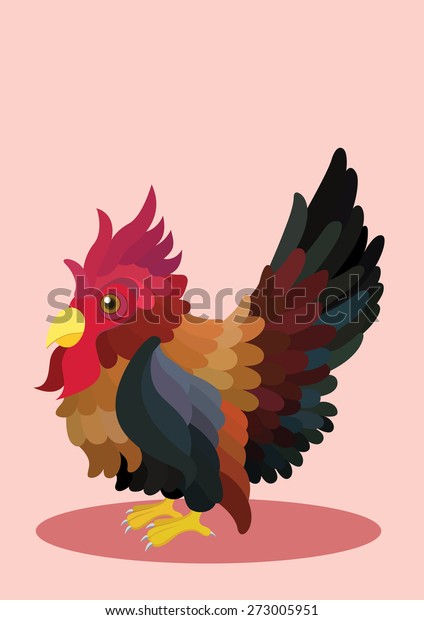 Fat Chicken Super Cute Cartoon Vector Stock Vector (Royalty Free) 273005951