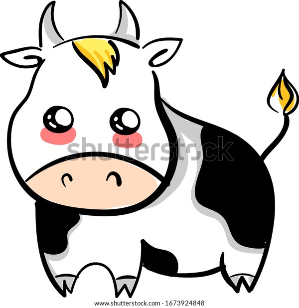 Fat Cow Illustration Vector On White Stock Vector (Royalty Free ...