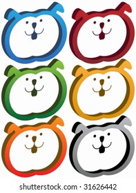 Fat Dog Icon Set Pet Button 库存矢量图（免版税）31626439 | Shutterstock