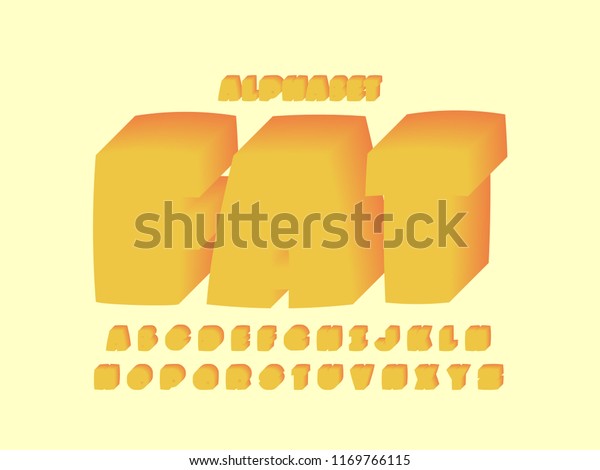 Fat Font Vector Alphabet Letters Typeface: vector de stock (libre de ...