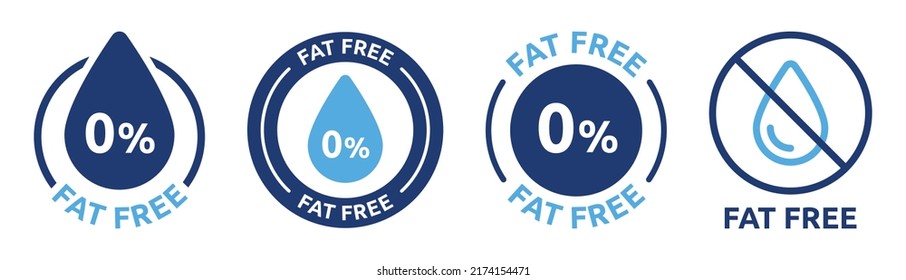 Fat Free Icon Vector Badge Set: เวกเตอร์สต็อก (ปลอดค่าลิขสิทธิ์ ...