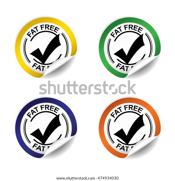 Fat Free Sticker Button Label Sign Stock Vector (Royalty Free ...