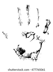 Fat Human Hand Imprint On Black Stock Vector (Royalty Free) 477765061 ...