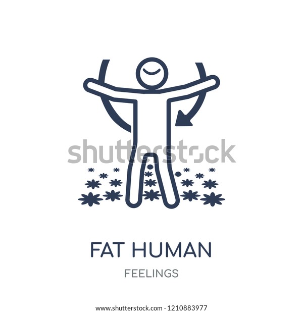 Fat Human Icon Fat Human Linear Stock Vector (Royalty Free) 1210883977