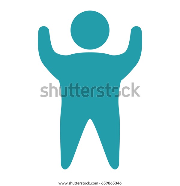 Fat Human Silhouette Isolated Icon Stock Vector (Royalty Free ...