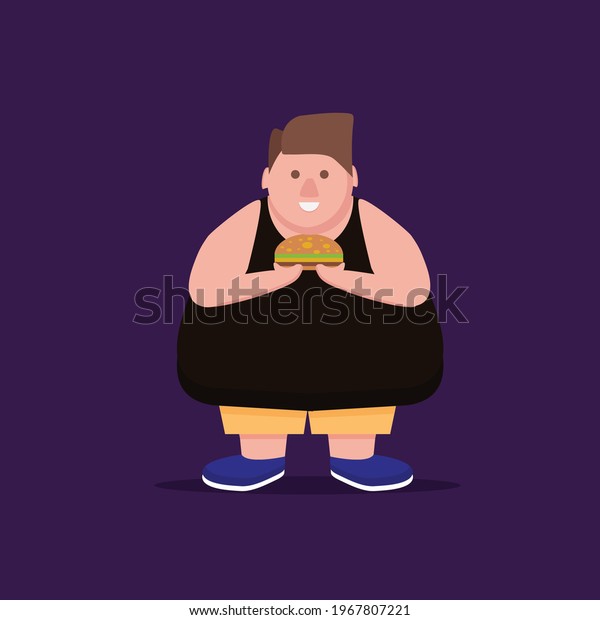 Fat Man Flat Design Character Stock Vector (Royalty Free) 1967807221 ...