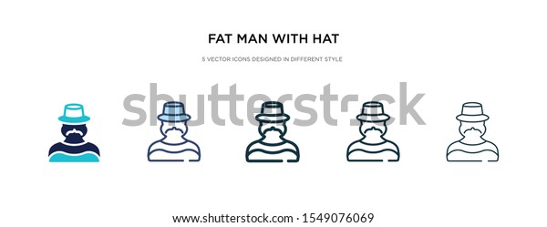 Fat Man Hat Moustache Icon Different Stock Vector (Royalty Free ...