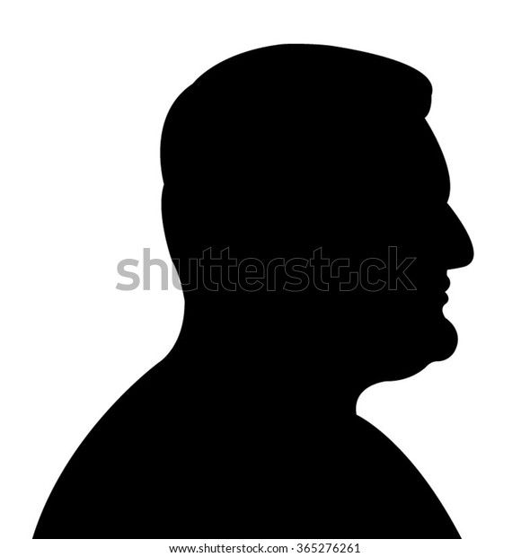 Fat Man Head Silhouette Vector Stock Vector (Royalty Free) 365276261 ...