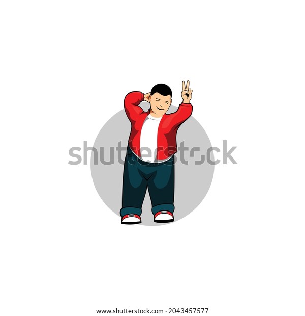 Fat Man Logo Design Inspiration Red Stock Vector (Royalty Free ...