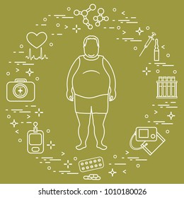 Fat Man Medical Devices Tools Drugs Stock Vector (Royalty Free) 1010180026
