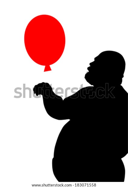 Fat Man Red Balloon On White Stock Vector (Royalty Free) 183071558 ...