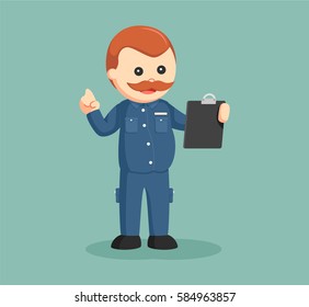 Fat Mechanic Clipboard Stock Vector (Royalty Free) 584963857 | Shutterstock