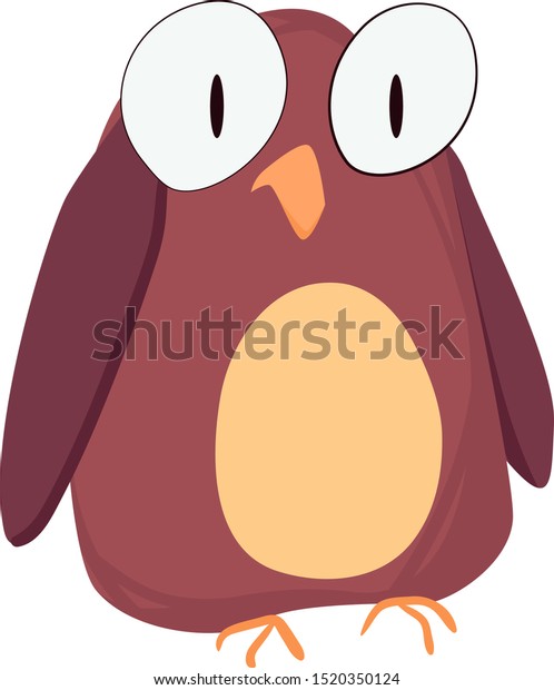 Fat Owl Illustration Vector On White Stock Vector (Royalty Free ...