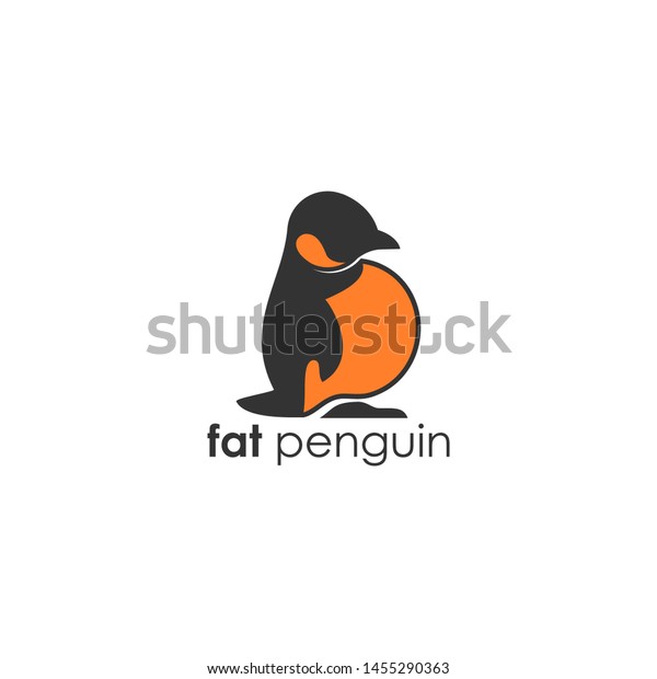Fat Penguin Logo Design Simple Flat Stock Vector (Royalty Free) 1455290363