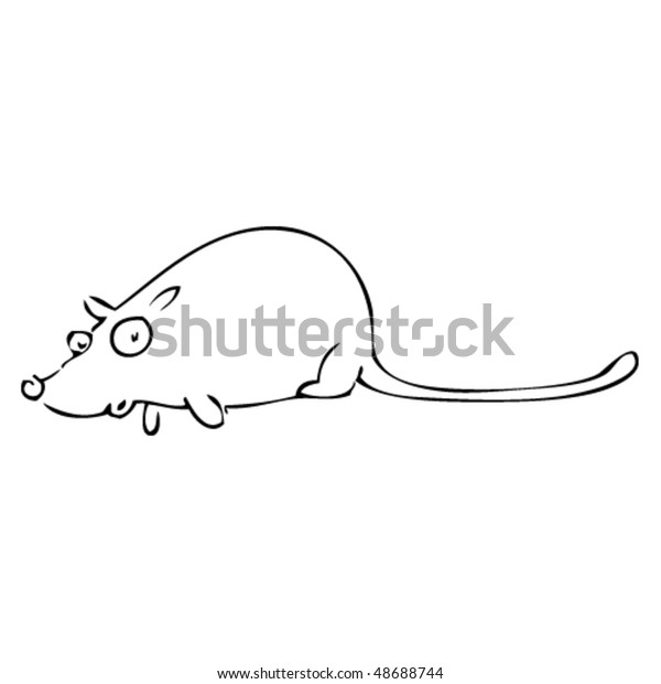 Fat Rat Drawing Stock Vector (Royalty Free) 48688744