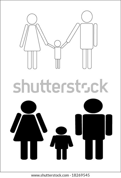 Vector de familia de grasas y: vector de stock (libre de regalías ...