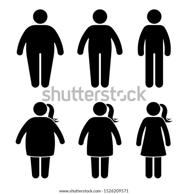 Fat Stick Figure Vector Icon Set: vector de stock (libre de regalías ...