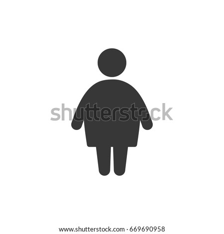 Fat Woman Icon Stock Vector (Royalty Free) 669690958 - Shutterstock