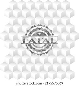 Fatal Realistic Grey Emblem Cube White Stock Vector (Royalty Free ...
