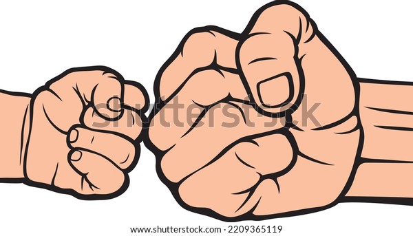 Father Baby Hands Color Vector Illustration Stock Vector (Royalty Free ...
