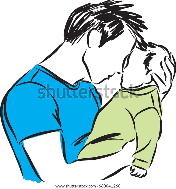 Father Baby Vector Illustration Stock Vector (Royalty Free) 660041260 ...
