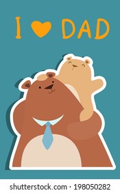 Father Bear His Son Vector Illustration Stock Vector (Royalty Free ...