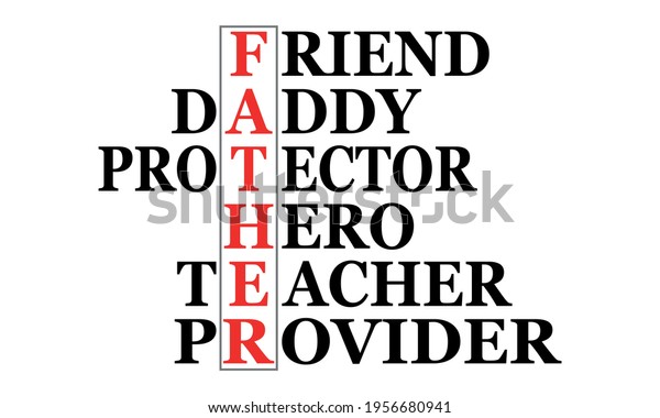 Father Daddy Protector Hero Teacher Provider Stock Vector (Royalty Free ...