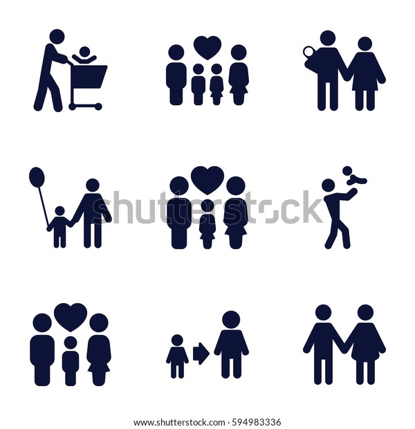 Father Icons Set Set 9 Father Stock Vector (Royalty Free) 594983336
