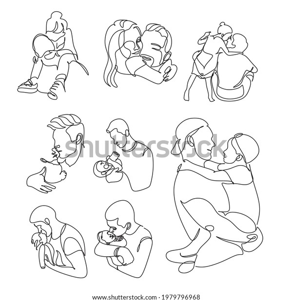 Father Line Art Vector Abstract Minimalist Stock Vector (Royalty Free ...