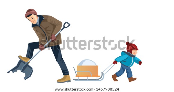 Father Son Work Together Dad Boy Stock Vector (Royalty Free) 1457988524 ...