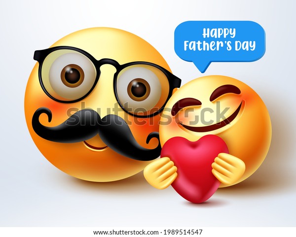 Fathers Day Emoticon Greeting Vector Design Stock Vector (Royalty Free ...