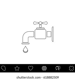 Faucet Black Outline Vector Icon Editable Stock Vector (Royalty Free ...