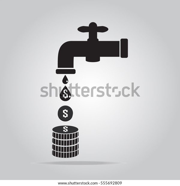 Faucet Money Icon Save Water Concept Stock Vector (Royalty Free ...