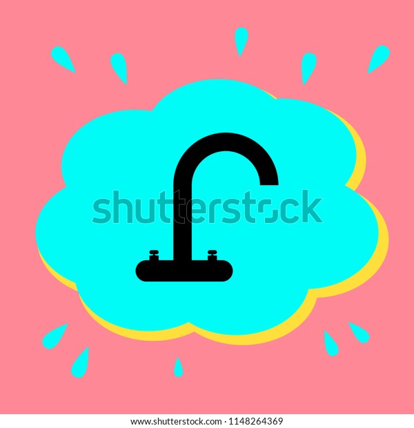 Faucet Sign Black Icon Bubble On Stock Vector (Royalty Free) 1148264369 ...
