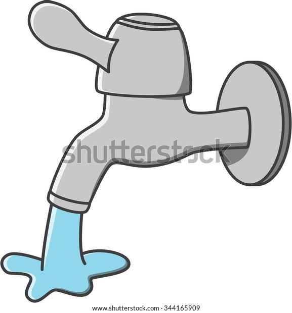 Faucet Water Vector Cartoon Illustration Stock Vector (Royalty Free ...