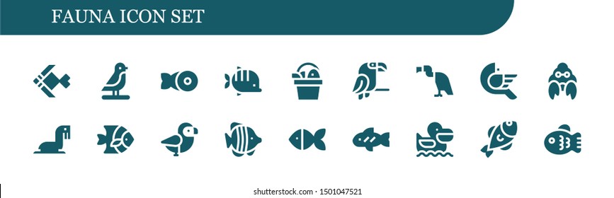 Fauna Icon Set 18 Filled Fauna Stock Vector (Royalty Free) 1501047521 ...