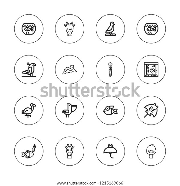 Fauna Icon Set Collection 16 Outline Stock Vector (Royalty Free ...