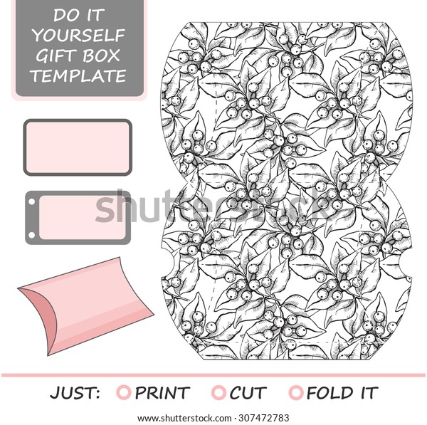 Favor Gift Box Die Cut Box Stock Vector (Royalty Free) 307472783 ...