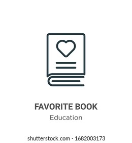 Favorite Book Outline Vector Icon Thin Stock Vector (Royalty Free ...