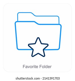 Favorite Star Folder Icon Concept Stock Vector (Royalty Free ...