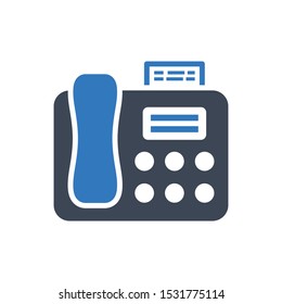 Fax Machine Icon Blue Gray Color Stock Vector (Royalty Free) 1531775114 ...