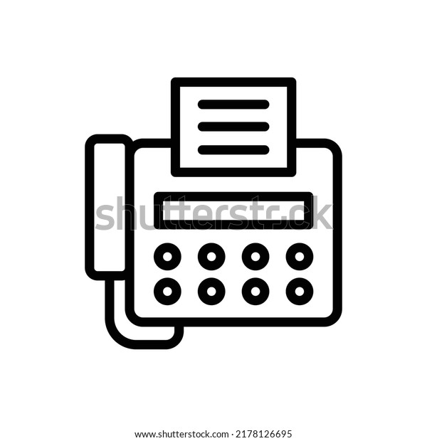 Fax Machine Icon Line Art Style Stock Vector (Royalty Free) 2178126695 ...