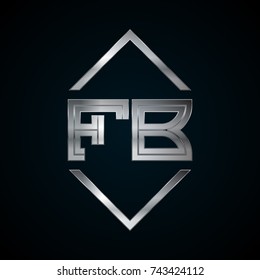 Fb Monogram Metal Logo Silver Logo Stock Vector (Royalty Free ...
