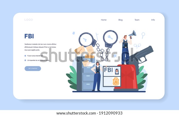 Fbi Agent Web Banner Landing Page Stock Vector (Royalty Free) 1912090933