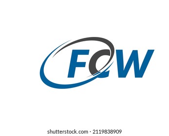 Fcw Letter Creative Modern Elegant Swoosh Stock Vector (Royalty Free ...
