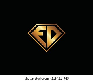 Fd Diamond Shape Gold Color Design Stock Vector (Royalty Free ...