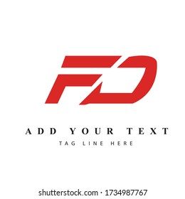 Fd Text Logo Design Illustration Vector Stock Vector (Royalty Free ...