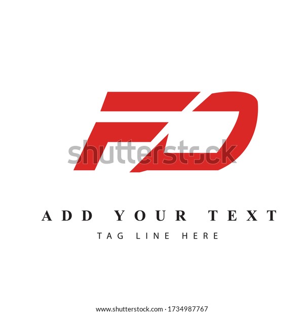 Fd Text Logo Design Illustration Vector Stock Vector (Royalty Free ...