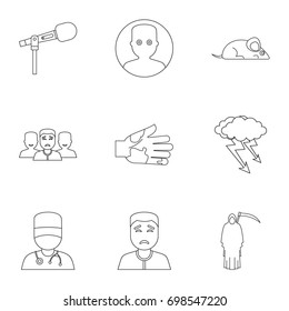 Fear Icon Set Outline Style Set Stock Vector (Royalty Free) 698547220 ...