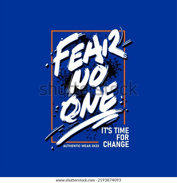 Fear No One Slogan Abstract Vintage Stock Vector (Royalty Free ...